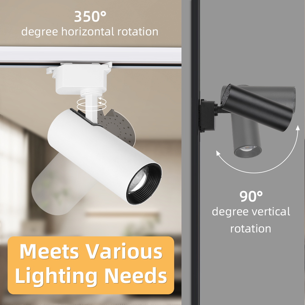 Dimmable Track Light 3 color COB Ceiling Spotlight Set 20W LED Rail ...