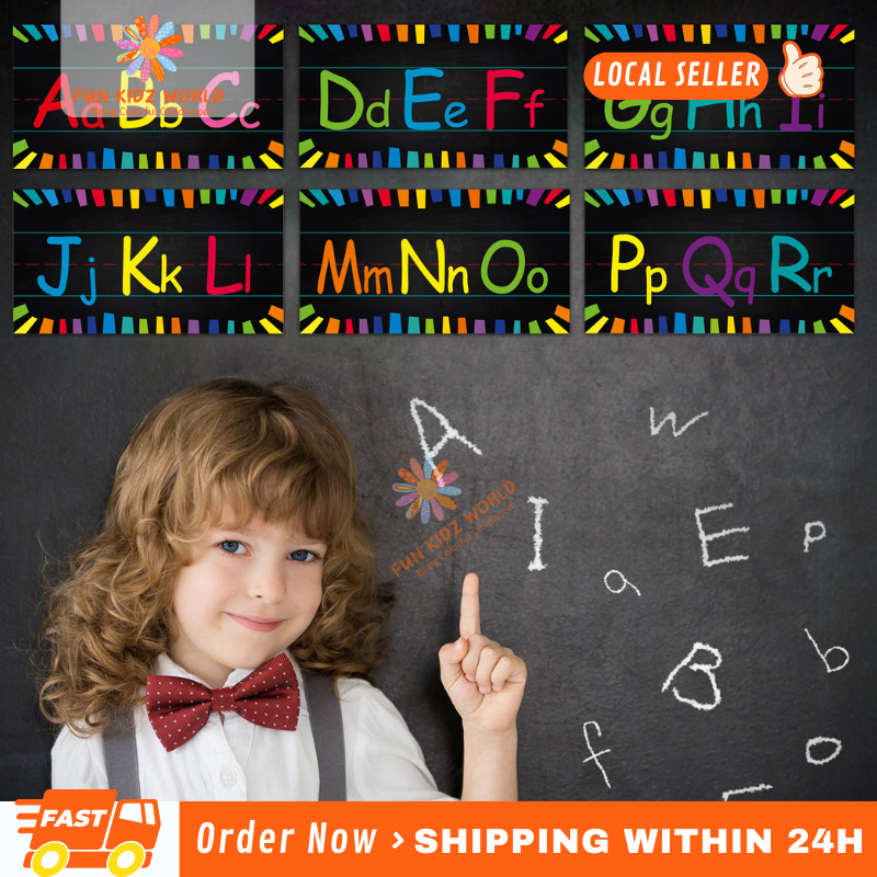 Alphabet Number Educational Poster Set Pre-School Kindergarten ...