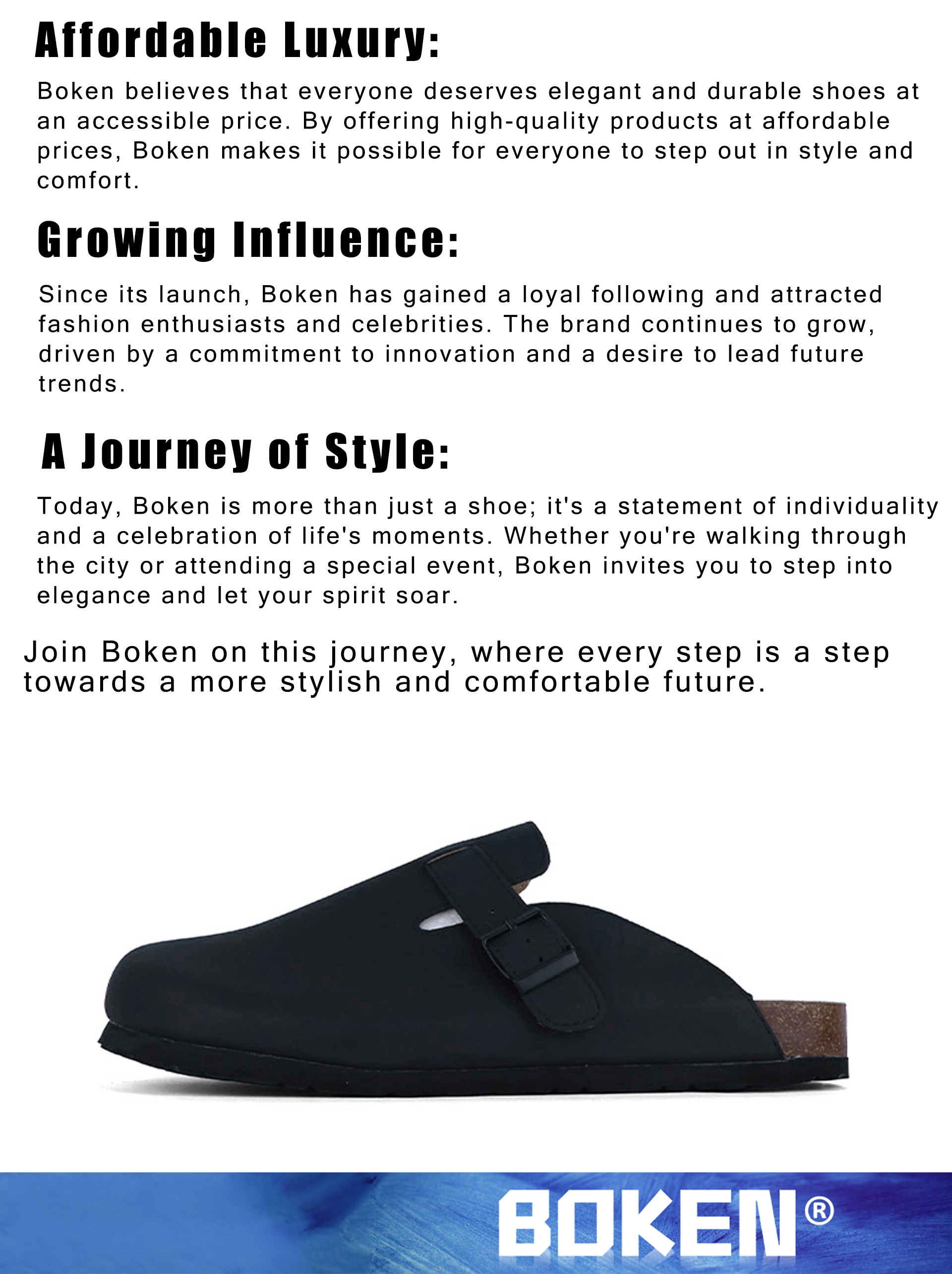 BOKEN Cork Classic Sandals for Men Women Comfortable Beach Clogs Slip ...