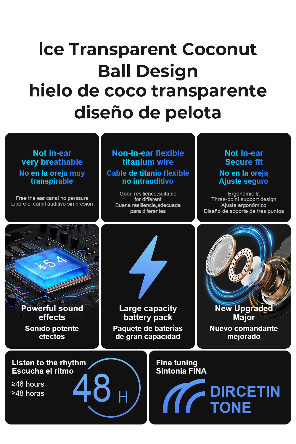 MINISO MS162 AI Smart Real-Time Translation Wireless Earphones Open Ear ...