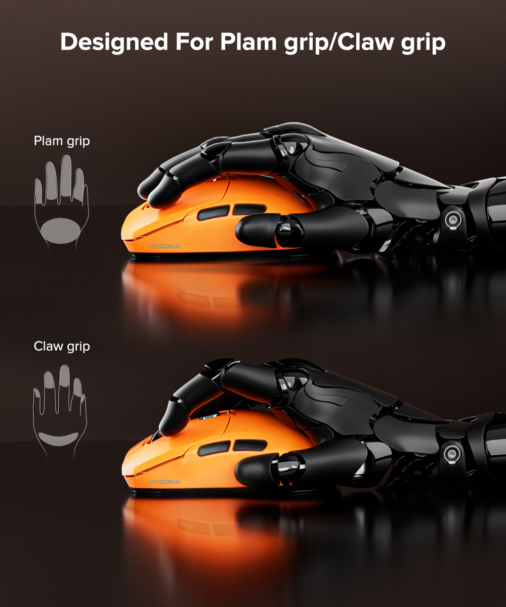 KYSONA URANUS PRO 8K Hz Wireless Gaming Mouse PAW3395 Ultra-lightweight ...