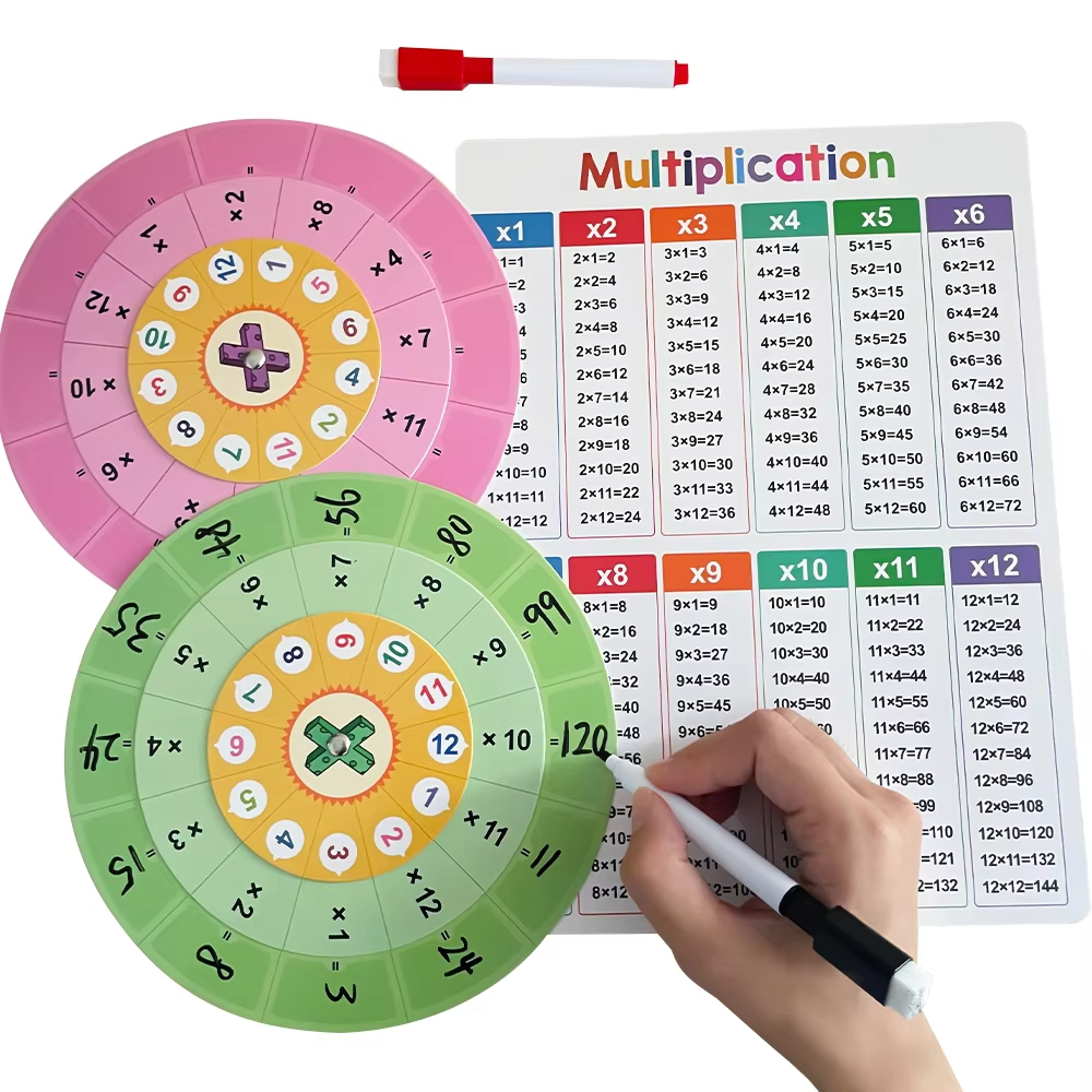 Montessori 1-12 Multiplication Training Spinner Game, Self-check Math ...