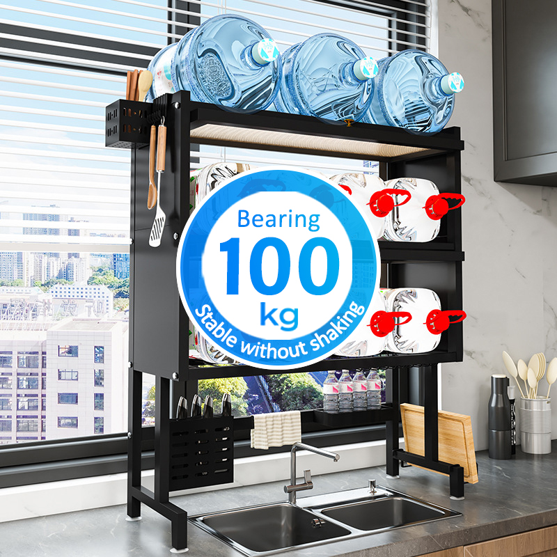 iSPECLE 2-in-1 Carbon Steel Over-Sink Dish Cabinet Dryer Rack Drainer ...