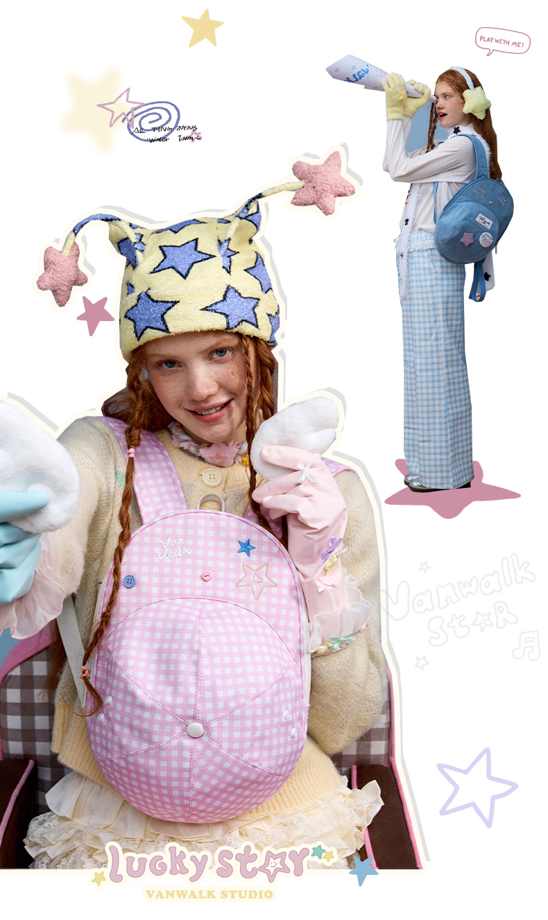 VANWALK Lucky Star V2880 Baseball Hat Backpack Women's Casual Backpack ...