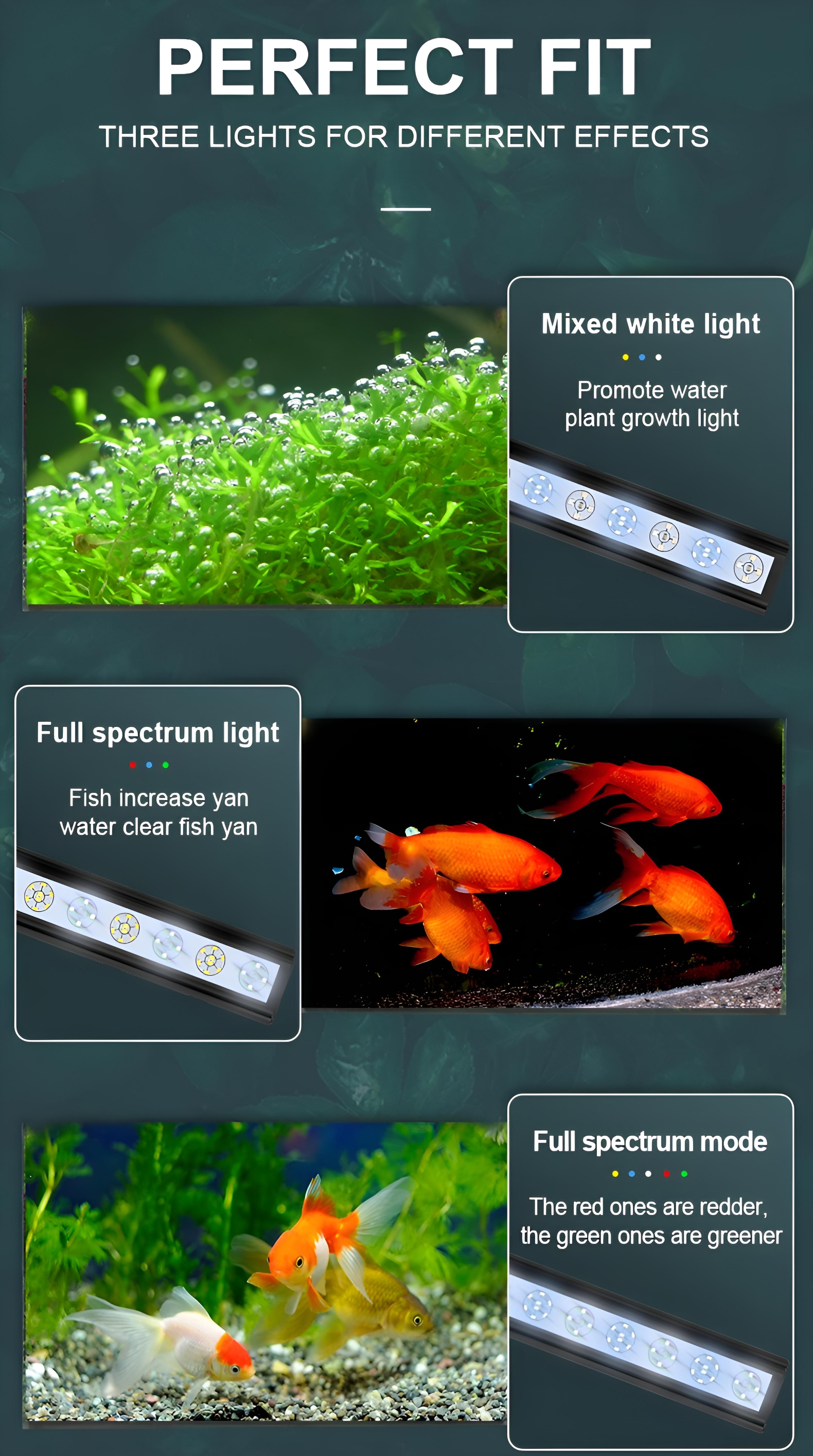 {Free shipping} Aquatic Lamp/Full Spectrum Algae Burst Lamp/Three-Color ...