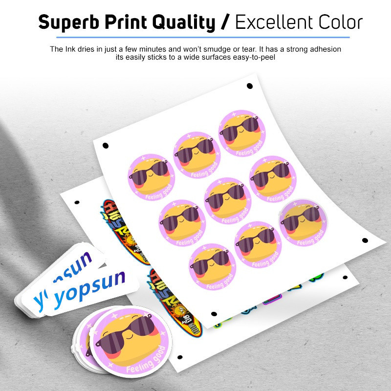 200Sheets A4 Size Matte Printable Inject Sticker Paper Glossy Sticker ...