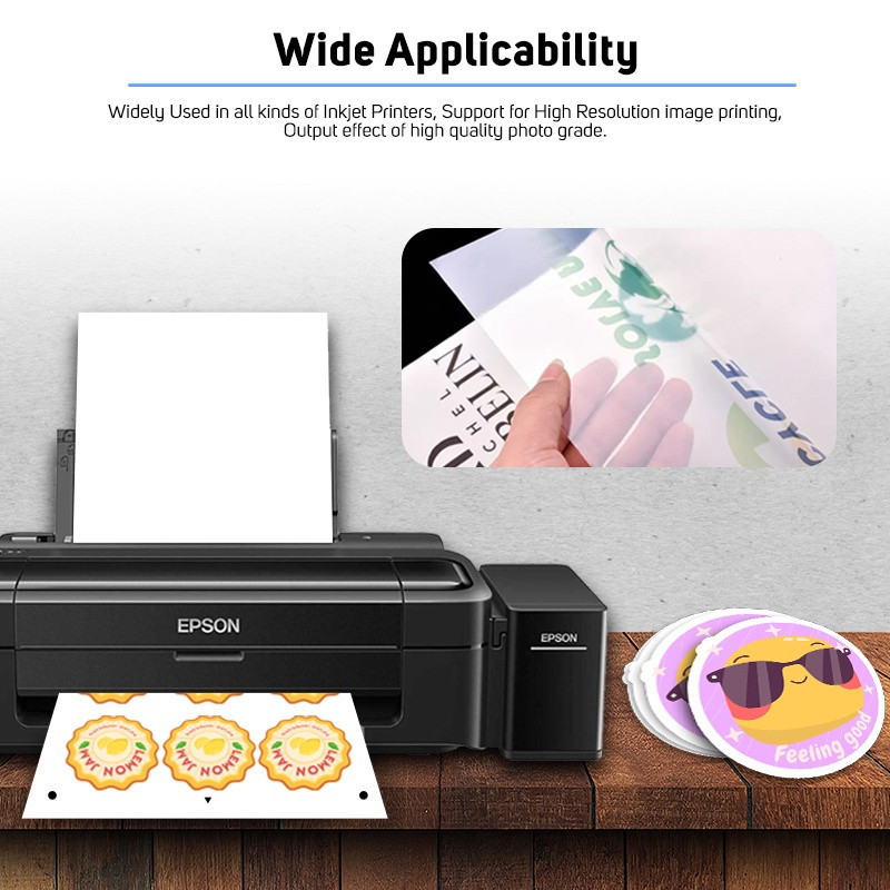 200Sheets A4 Size Matte Printable Inject Sticker Paper Glossy Sticker ...