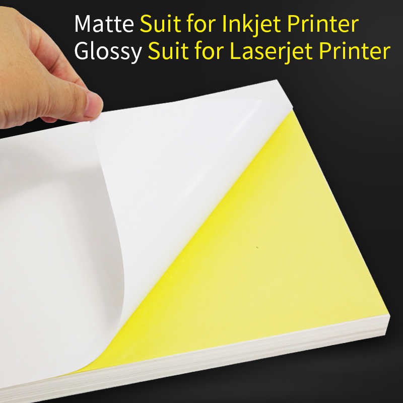 200Sheets A4 Size Matte Printable Inject Sticker Paper Glossy Sticker ...