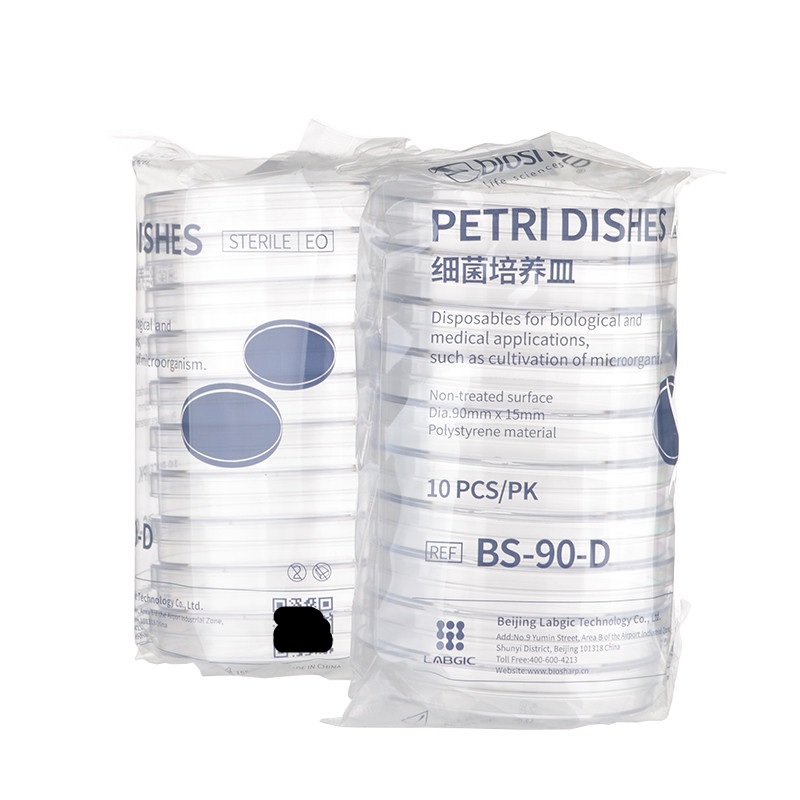 Disposable Sterilized Petri dish 90mm Plastic Flat Bacteria Cell ...