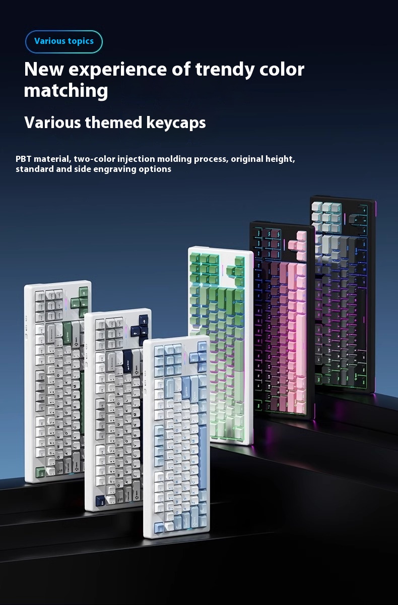 WEIKAV WK87 Wireless Mechanical Keyboard 75% Hot swappable RGB GASKET ...