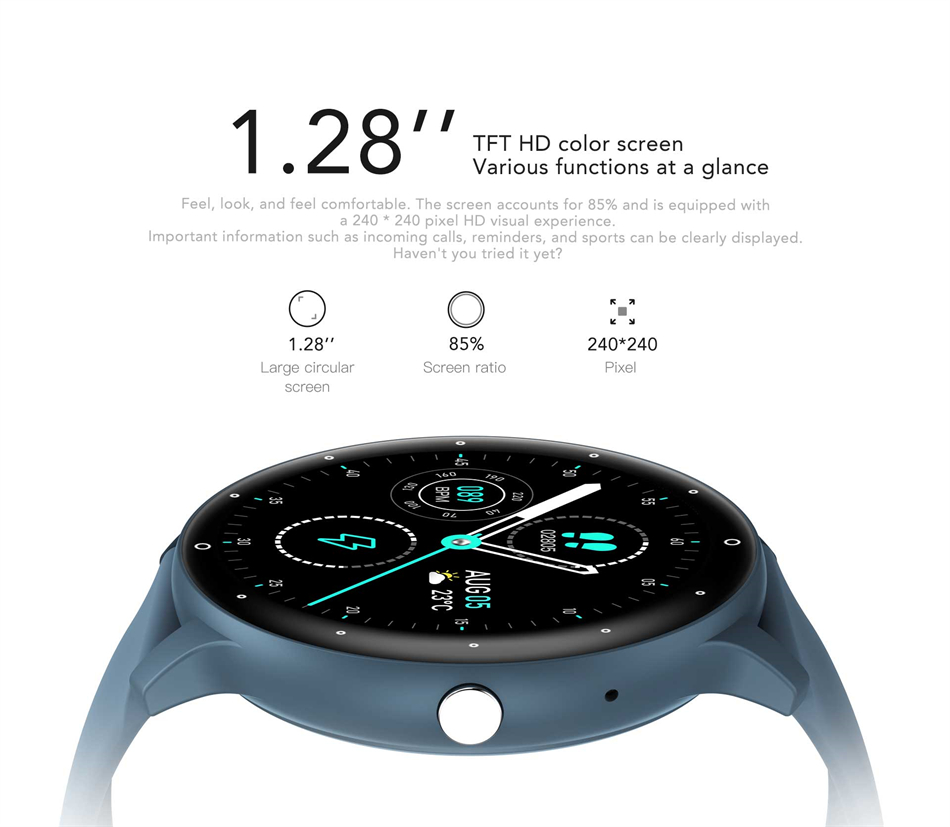 Smartwatch 1.28 Inch Full Touch Screen Sports Mode Heart Rate Motion ...