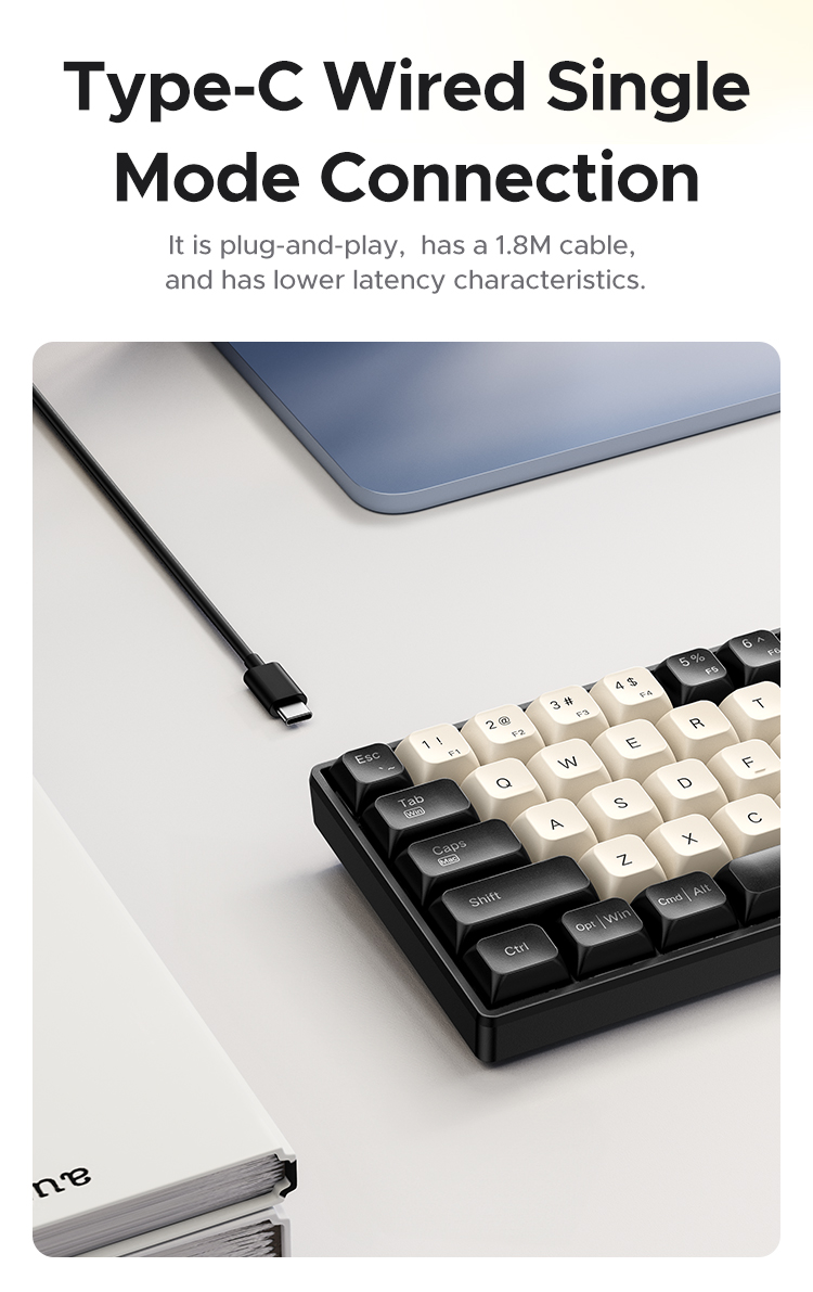 UGREEN Mini Mechanical Wired Keyboard 61 Keys Rechargeable Keyboard for ...