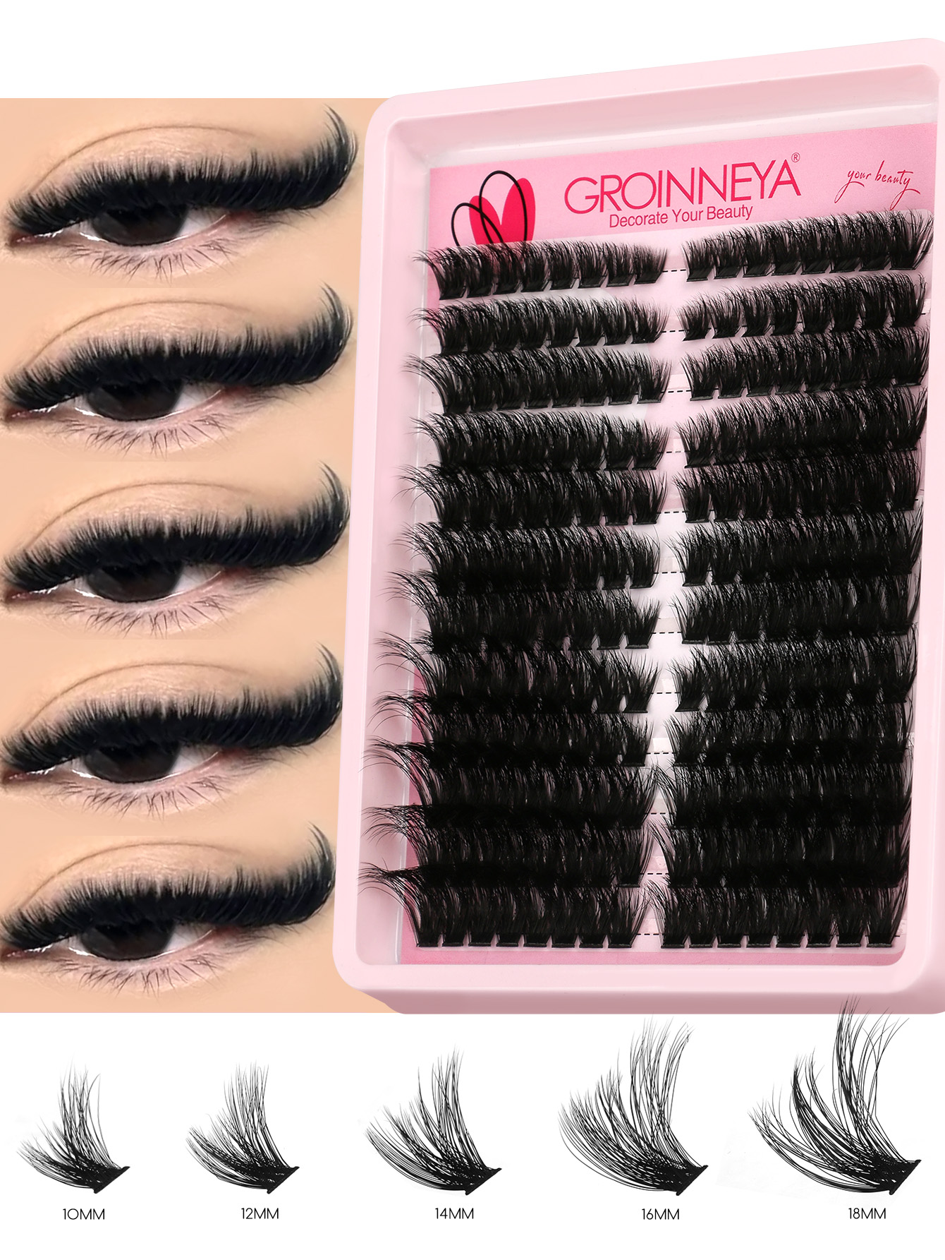 【Fast Shiping】 3D Mink Lashes Kit Cluster Eyelash Soft Thick Lash ...