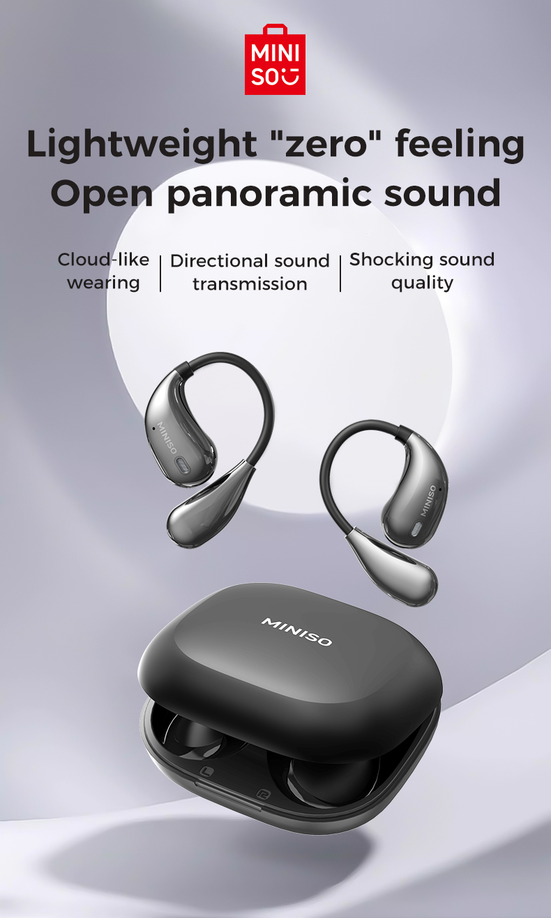 MINISO X33 Al Smart Real-Time Translation Wireless Earphones Open Ear ...
