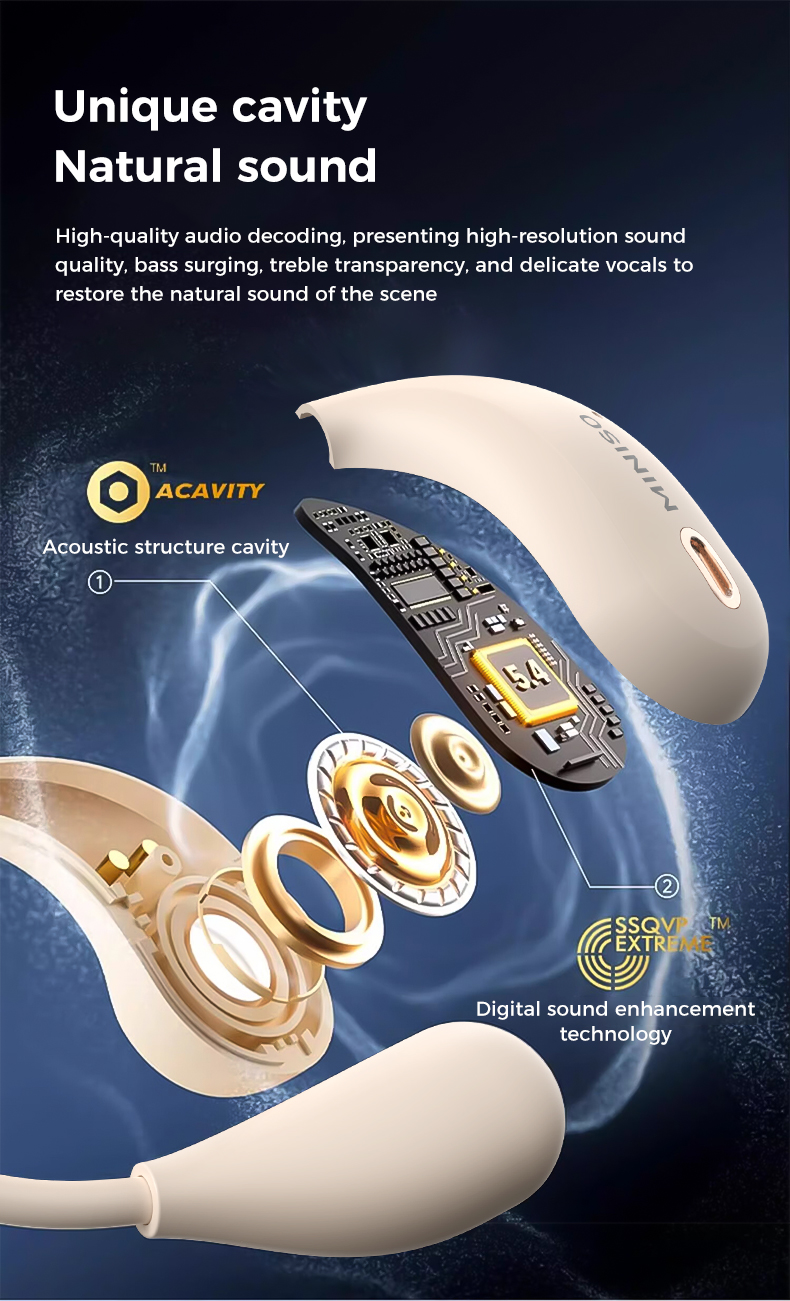 MINISO X33 Al Smart Real-Time Translation Wireless Earphones Open Ear ...