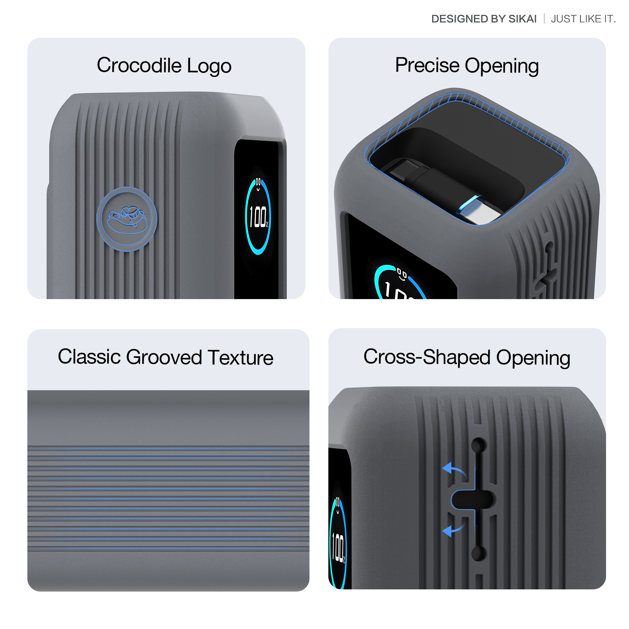 SIKAI Silicone Case for Anker Zolo 165W A1695 Protective Case with Hand ...