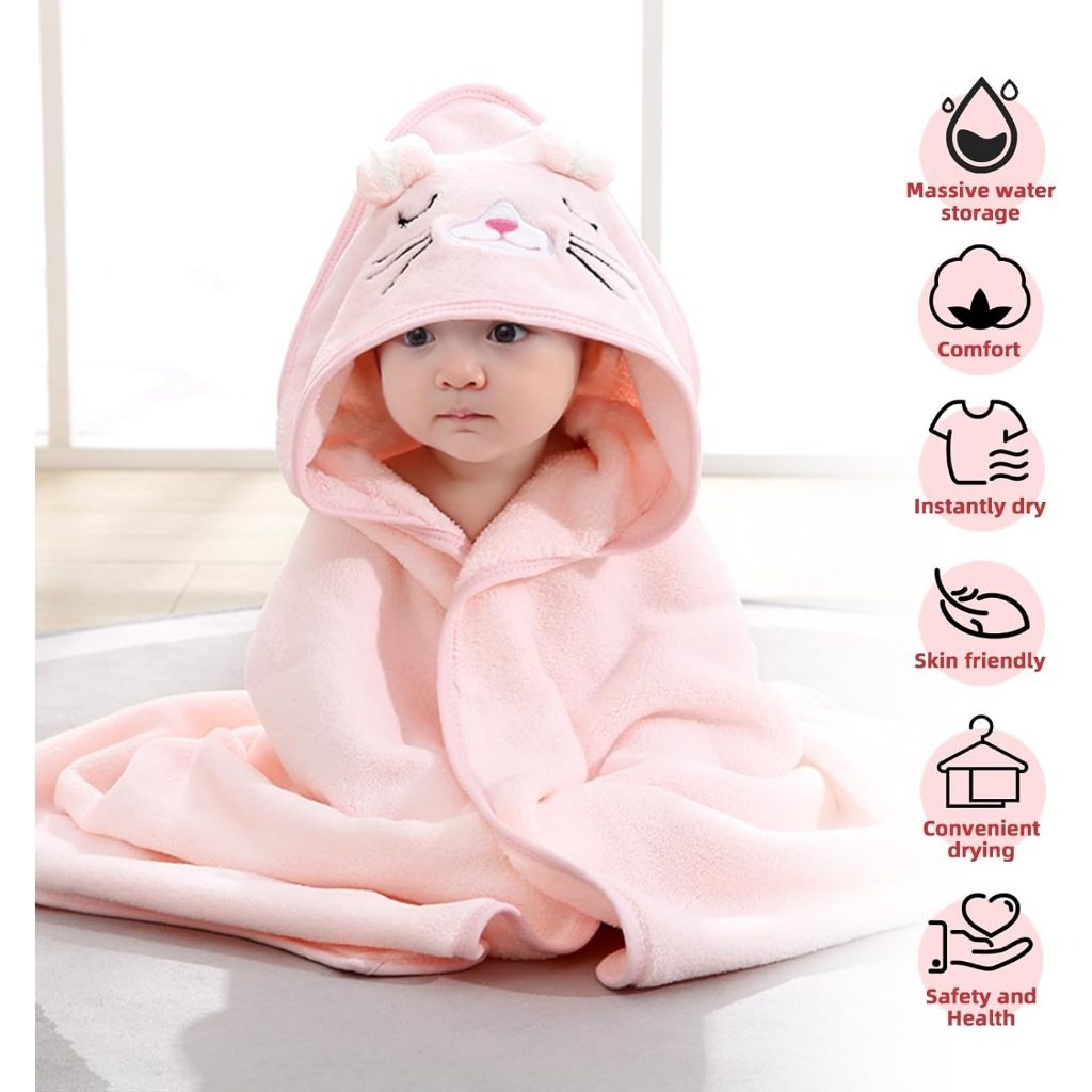 Buy1 Take1 2PCS Hooded Baby Blanket Baby Bath Towel Baby Towel Swaddle ...