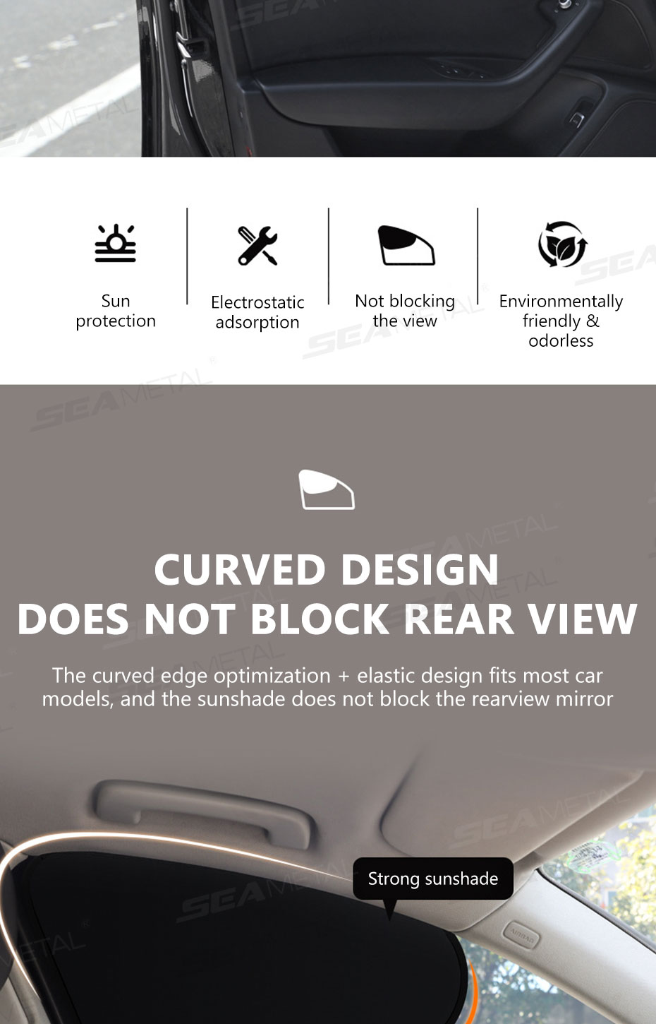 SEAMETAL Car Windshield Sunshade Car Side Window Insulation Adsorption ...