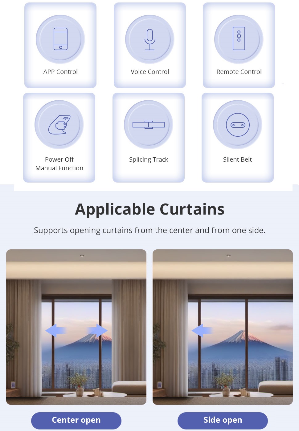 Zemismart Smart Sliding Curtain ZM87 Motor,APP Remote/Timer Control ...