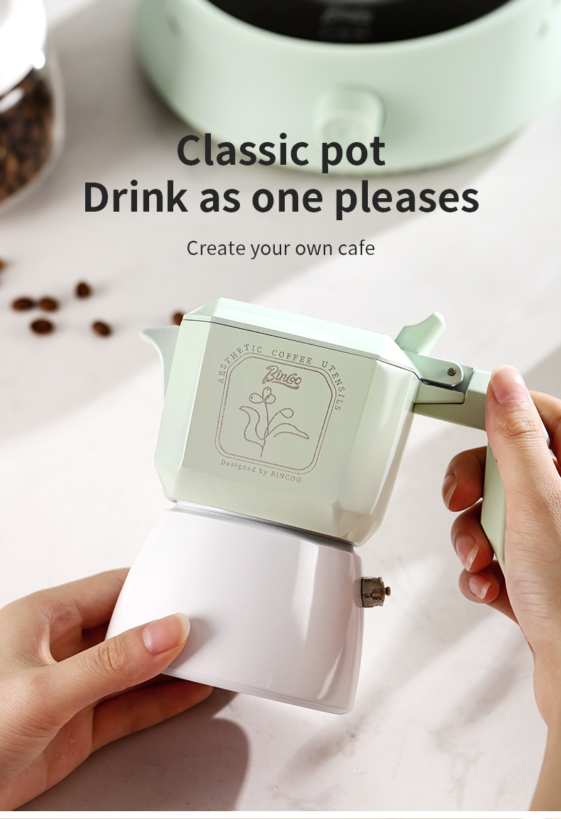 BINCOO Dual-valve Moka Pot Home Brewing Coffee Pot with Electric Potter ...