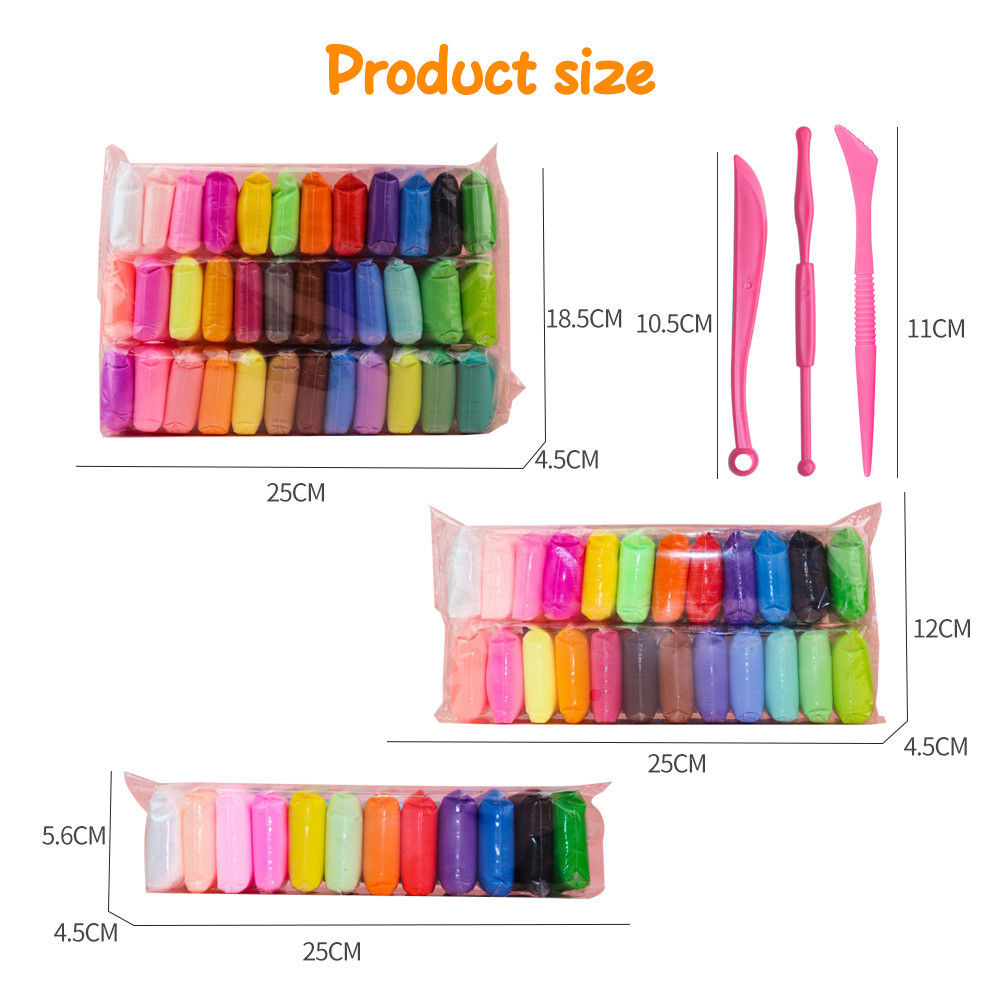COCOCUBBY 24/36pcs Color Air Dry Clay With Tools Colorful Children ...