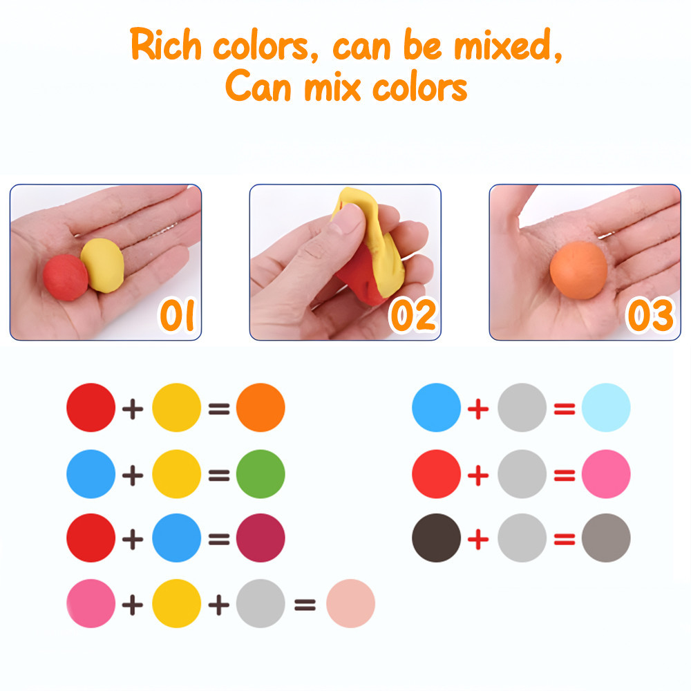 COCOCUBBY 24/36pcs Color Air Dry Clay With Tools Colorful Children ...