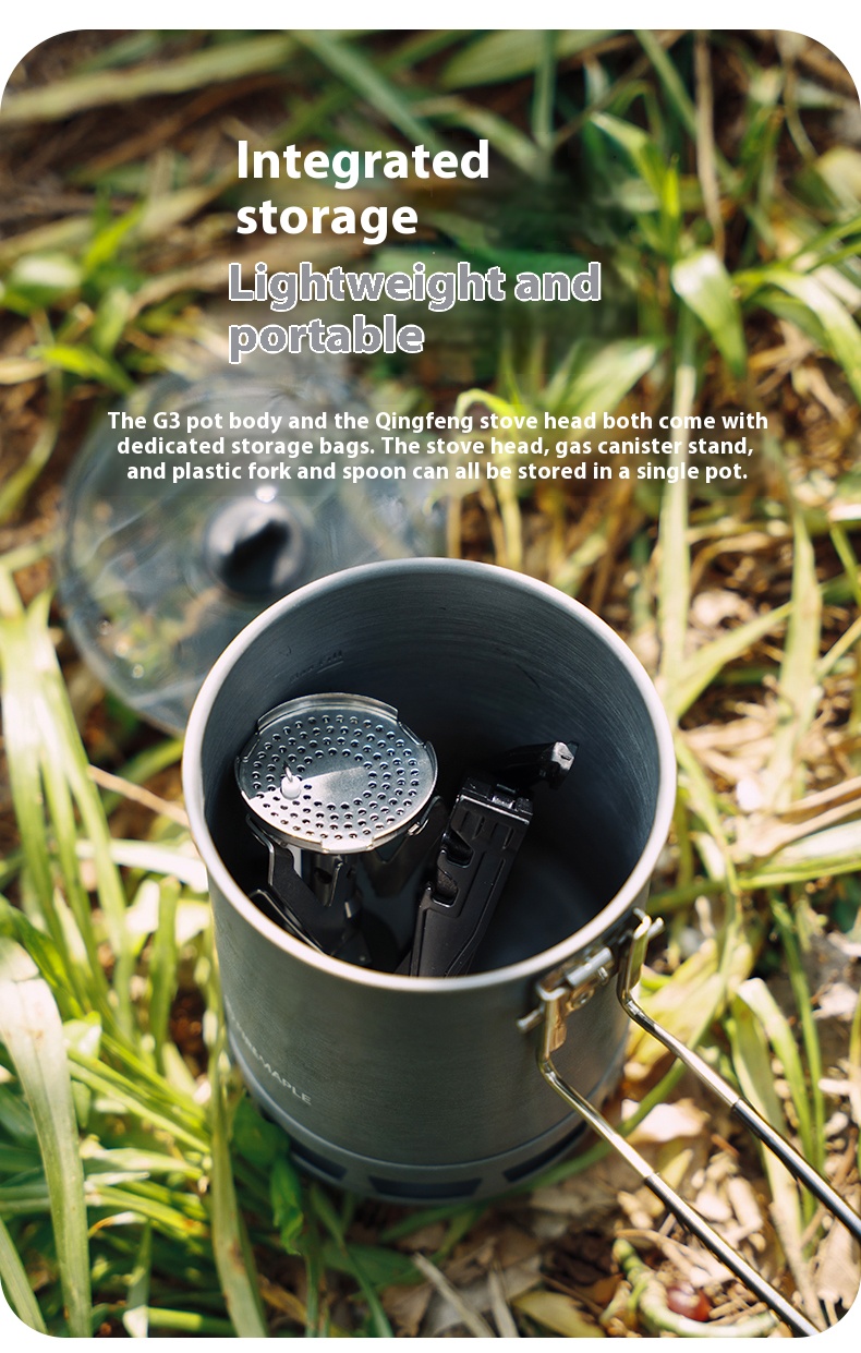 Fire Maple G3 Pot BC Cookset 600ml Ultralight 164g Heat Exchange Efficient Cooking Non-Stick ...