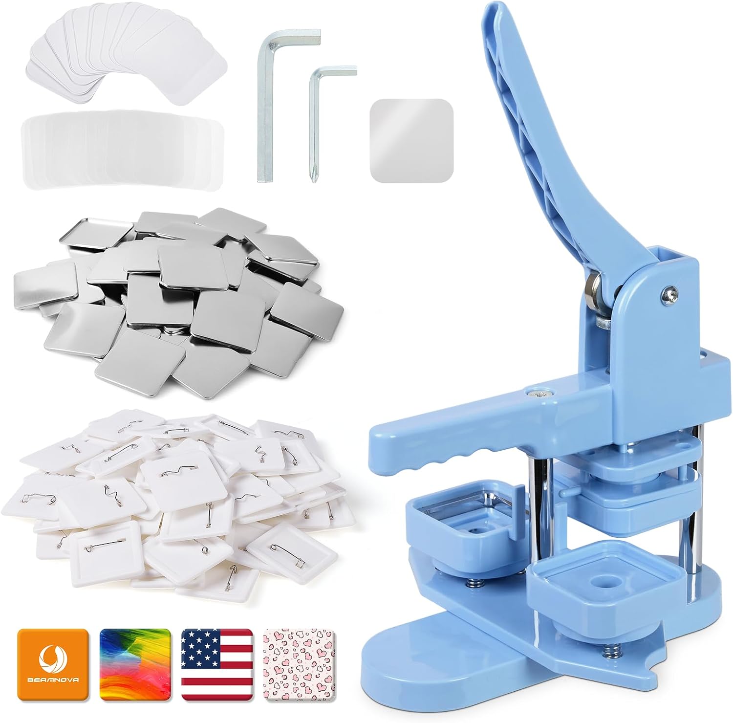 [Local delivery] 50x50mm Square Refrigerator Badge Machine with 50pcs ...