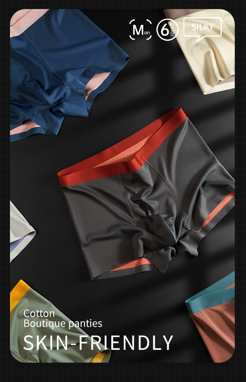 MiiOW 3Pcs 100S Soft Modal Men Boxers Man Underwear Silk Crotch ...
