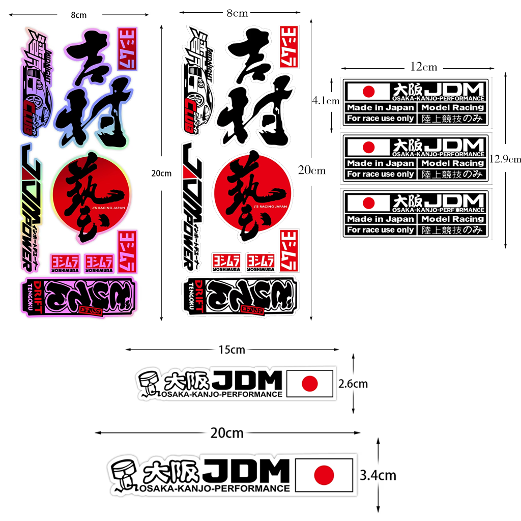 JDM japanese Set Sticker Helmet Motorcycle Scooter Car Body Window ...