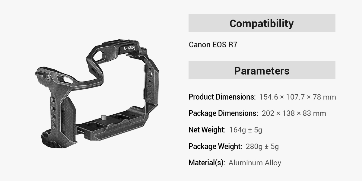 SmallRig Cage R7 R10 “Black Mamba” DSLR Camera Cage for Canon EOS R7 ...