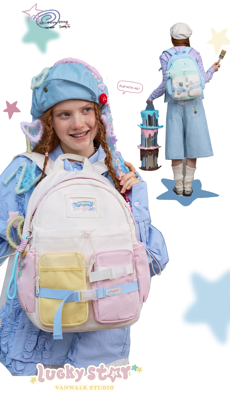 VANWALK Lucky Star V2889 Women's Large Capacity Backpack | Shopee ...