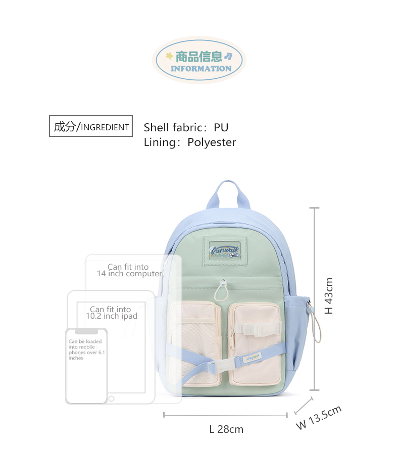 VANWALK Lucky Star V2889 Women's Large Capacity Backpack | Shopee ...