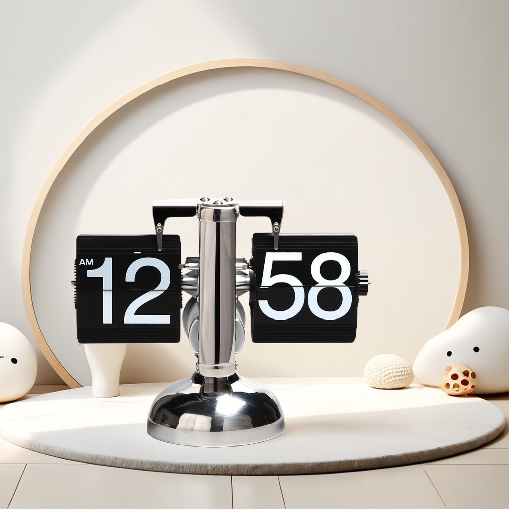 Flip Desk Clock, Retro Digital Flip Down Clock Battery Powered Internal ...