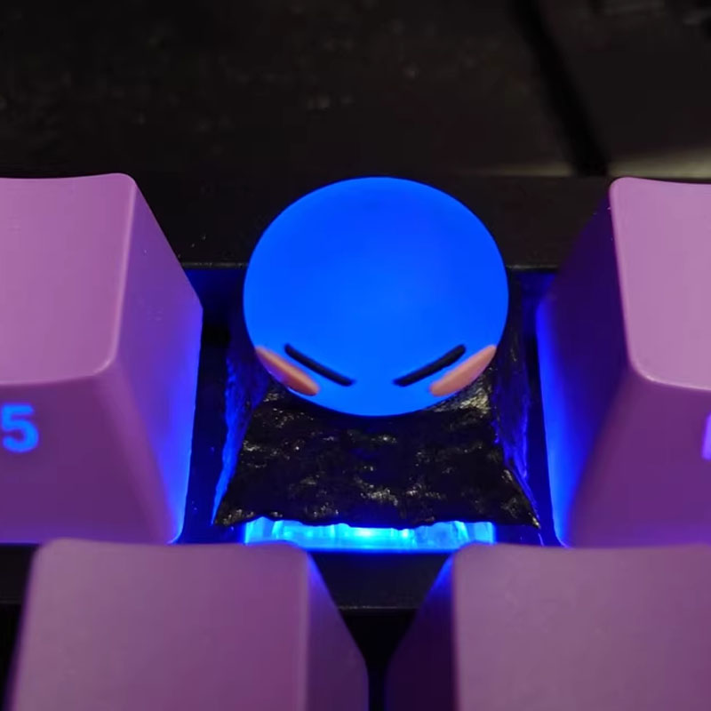 Rimuru Keycap Cute Cartoon MX Switch Mechanical Keyboard Handmade Resin Keycaps DIY Personalized ...