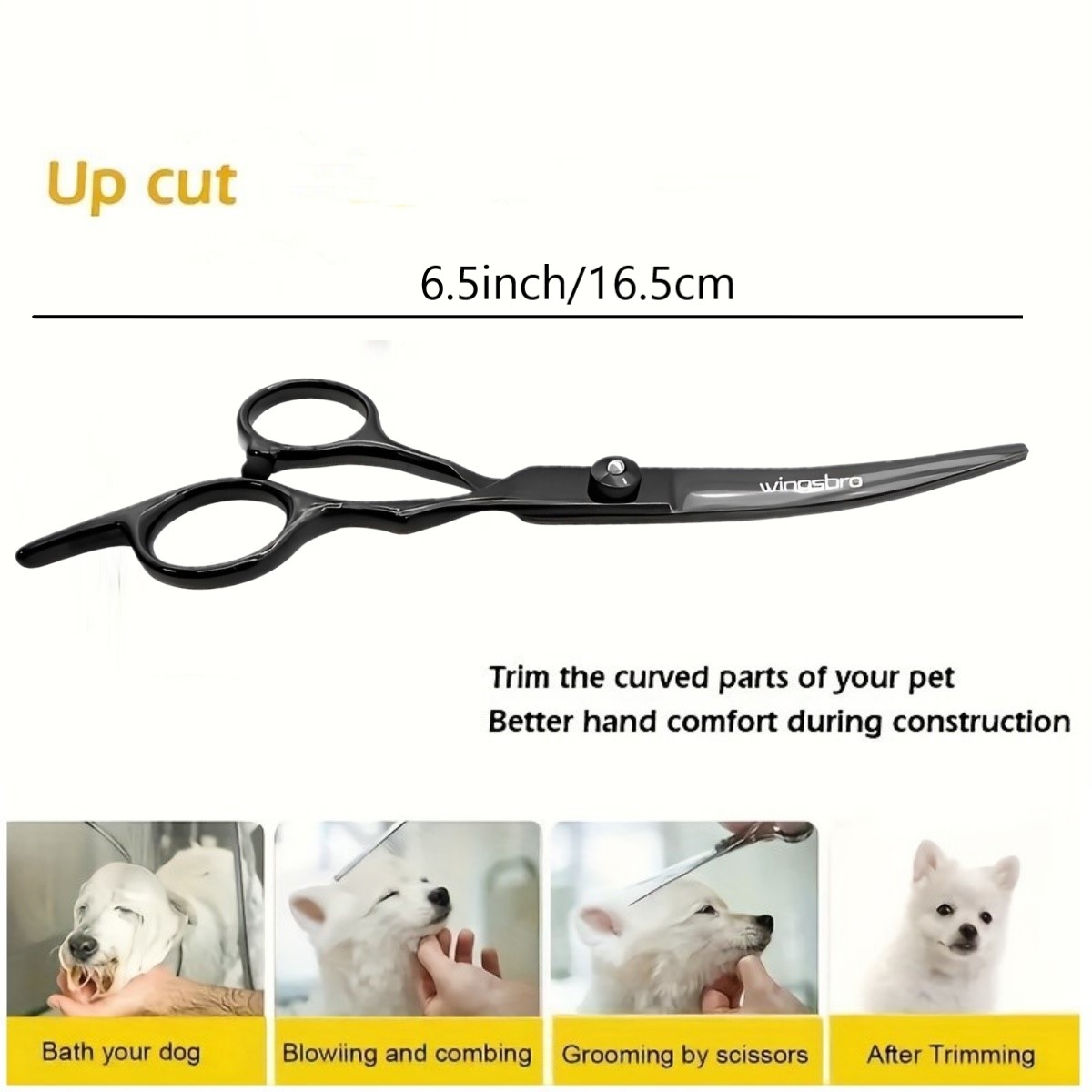 6.5 INCH Curved dog grooming scissors , Pet Curved Shear for Dogs and ...