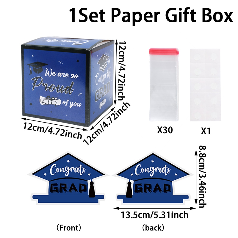 30pcs Black Gold Happy Graduation Money Box Graduation Gift Pull-Out ...