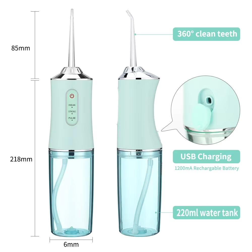 Portable Dental Water Flosser Oral Irrigator USB Rechargeable 220ml ...