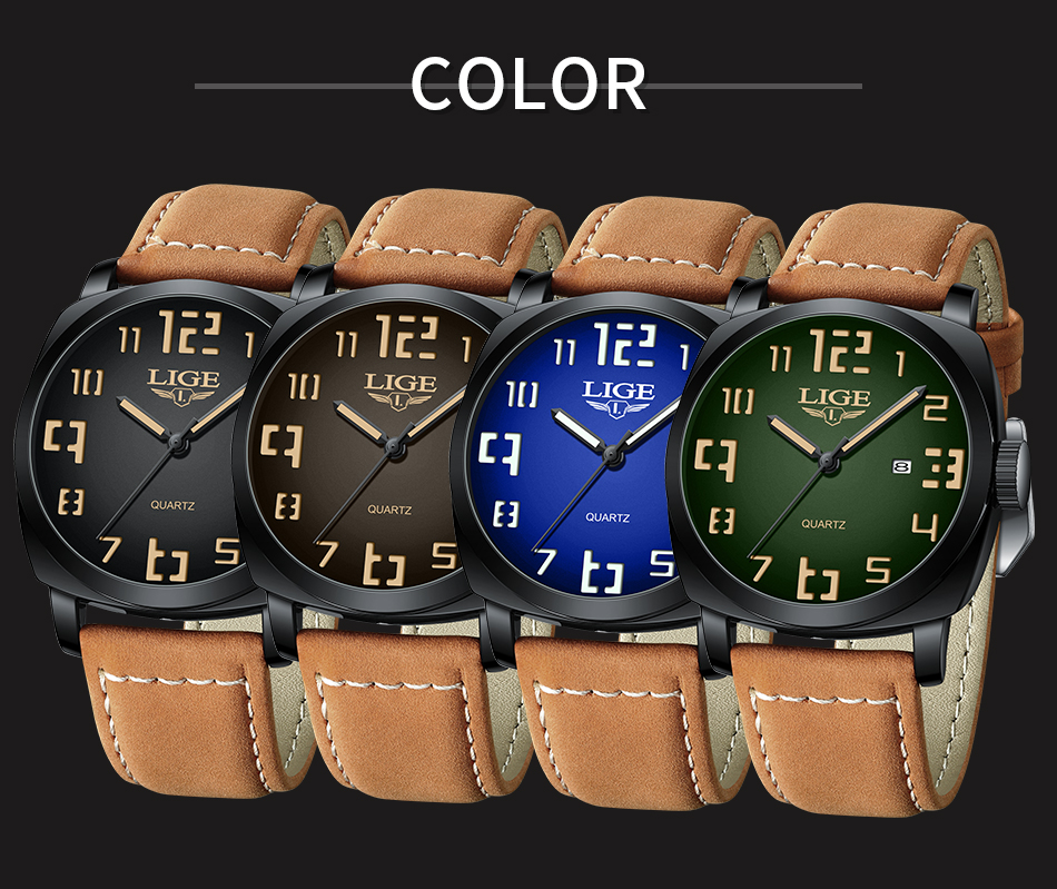 LIGE Official Fashion Watch Relo Original Men Fashion Leather ...