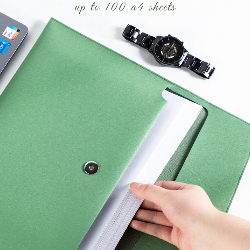 Leather Long File Organizer Bag Folder Waterproof Wear-Resistant ...