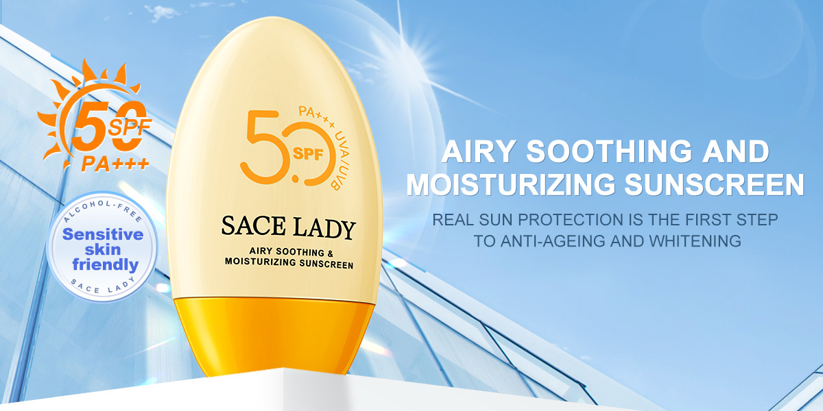 SACE LADY Face Sunscreen Moisturizing Airy Soothing Sunscreen 2 Pcs SPF ...