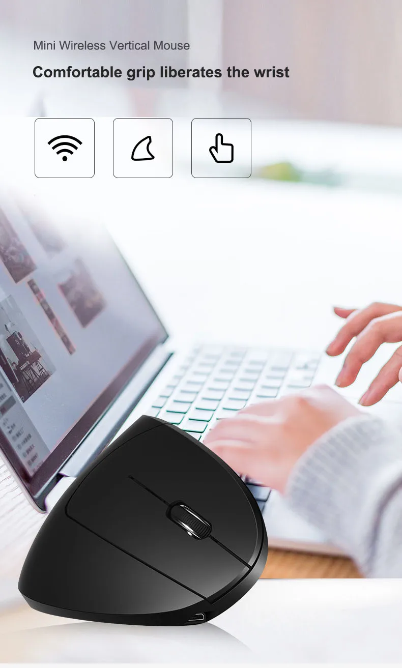 Vertical Mouse Wireless 2.4g Charging Capability Straight Up Mouse ...