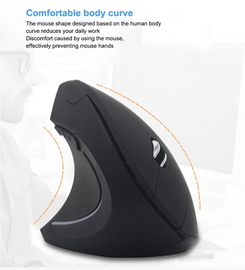 Vertical Mouse Wireless 2.4g Charging Capability Straight Up Mouse ...