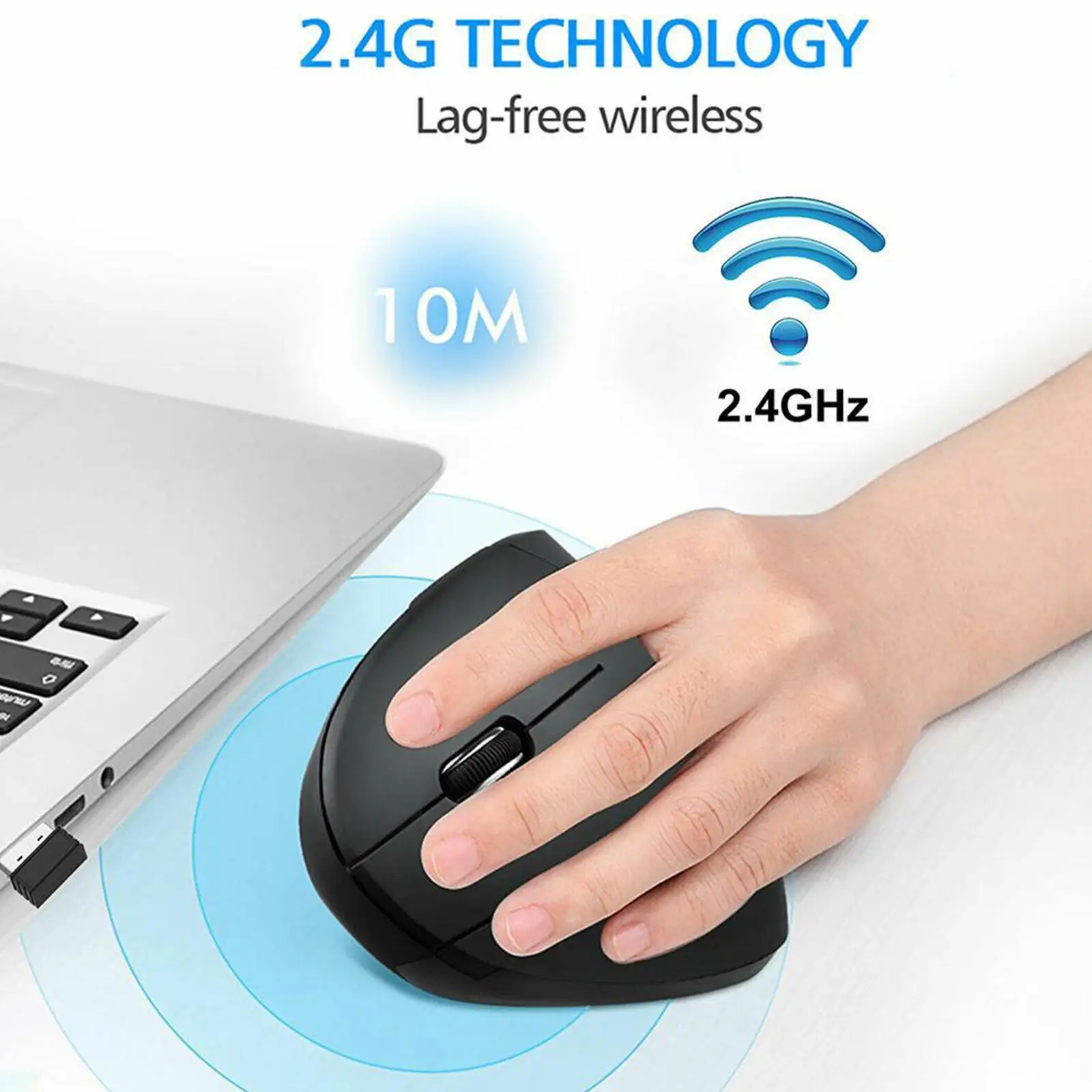 Vertical Mouse Wireless 2.4g Charging Capability Straight Up Mouse ...