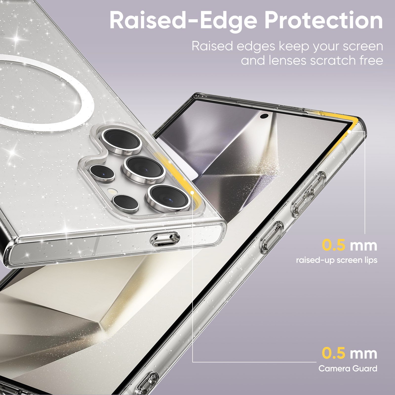 Strong Magnetic For Samsung Galaxy S25 Ultra S24 Plus S22 S23 FE 5G Case Clear Glitter ...