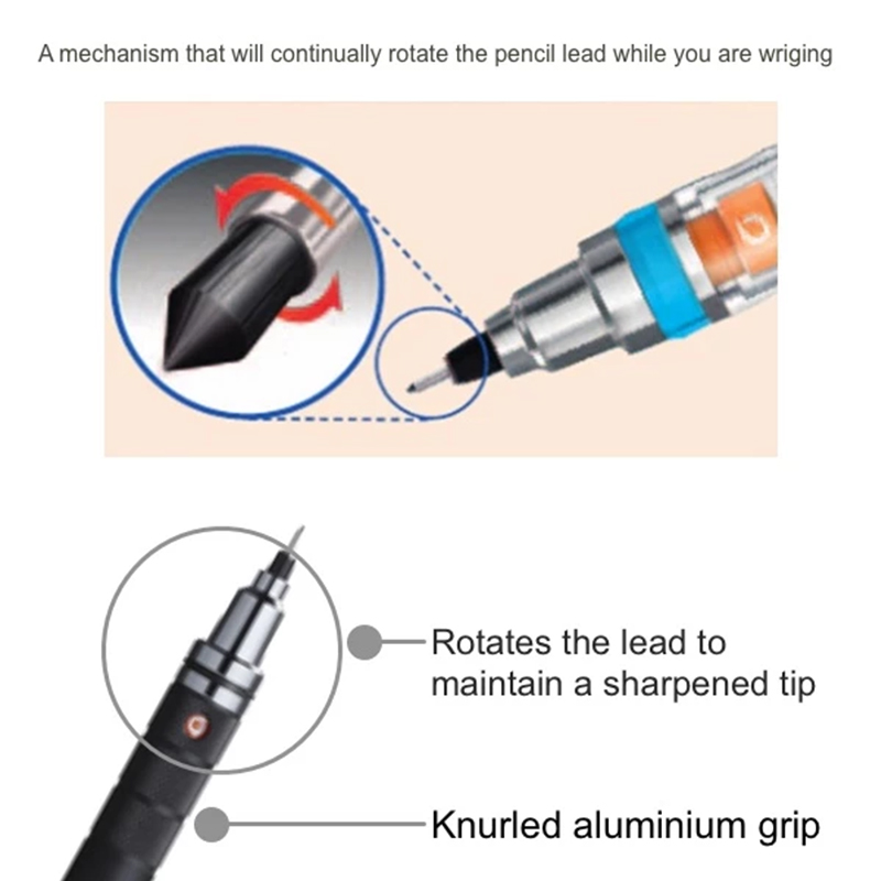UNI M5-1017 Kuru Toga Roulette Model Mechanical Pencil Black/Silver ...