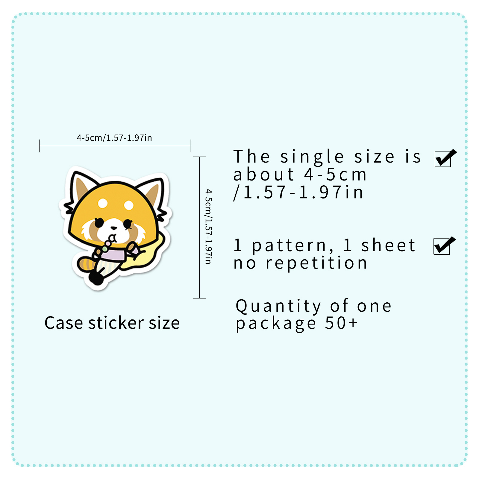50pcs Sanrio Anime Cartoon Aggretsuko Stickers Decals Laptop Phone ...