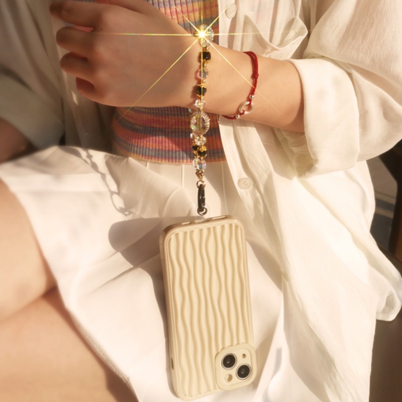 Luxurious black lucky crystal mobile phone pendant hanging rope ...