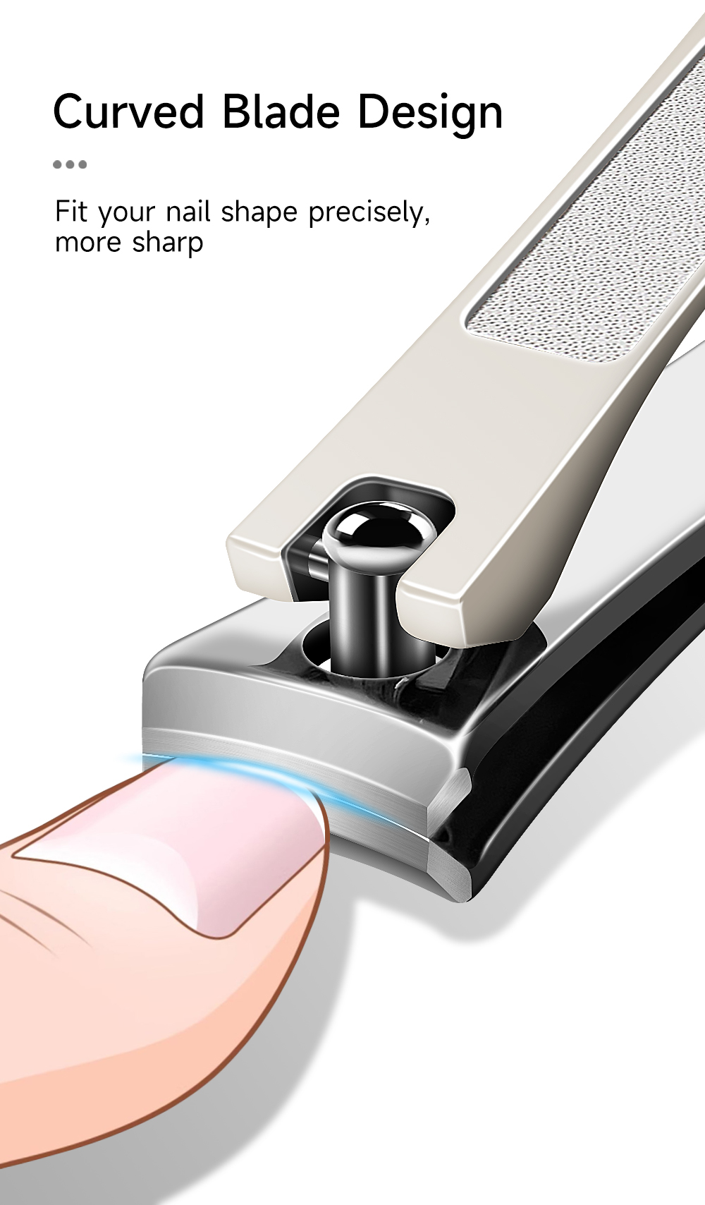 Stainless Steel Nail Clippers, Curved Blade Nail Cutters for Thick ...