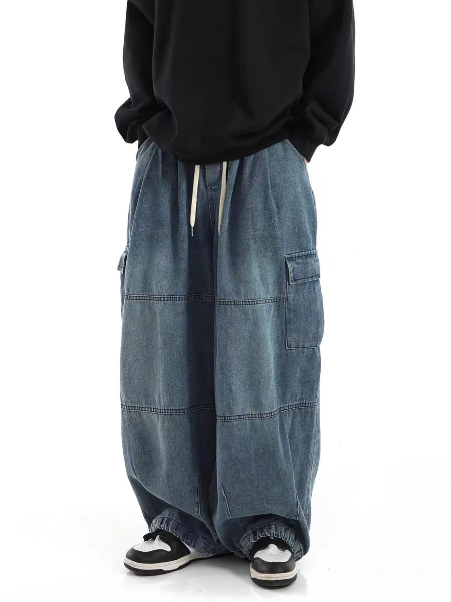 ECHO Wide Leg Pants for Men Casual Pants Baggy Pants Men American Retro ...